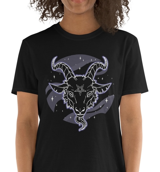 PURPLE BAPHOMET Unisex T-Shirt - Dizaster In A Halo